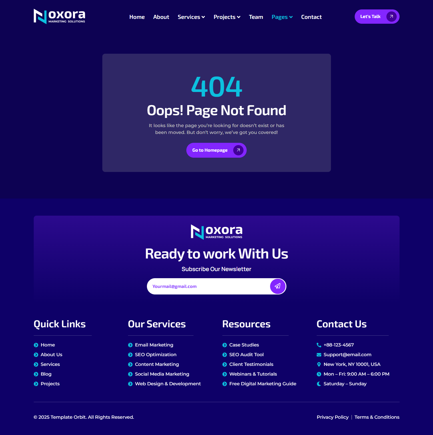 Noxora — Digital Marketing Agency Elementor Template Kit by TemplateNitro